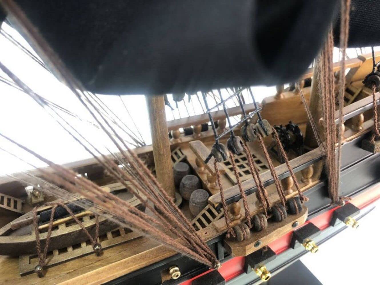 Handcrafted Nautical Decor Wooden Black Pearl Black Sails Limited Model Pirate Ship 26" - Decorative Boat