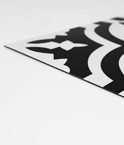 FloorPops FP3828 Parma Peel & Stick Floor Tiles, Black