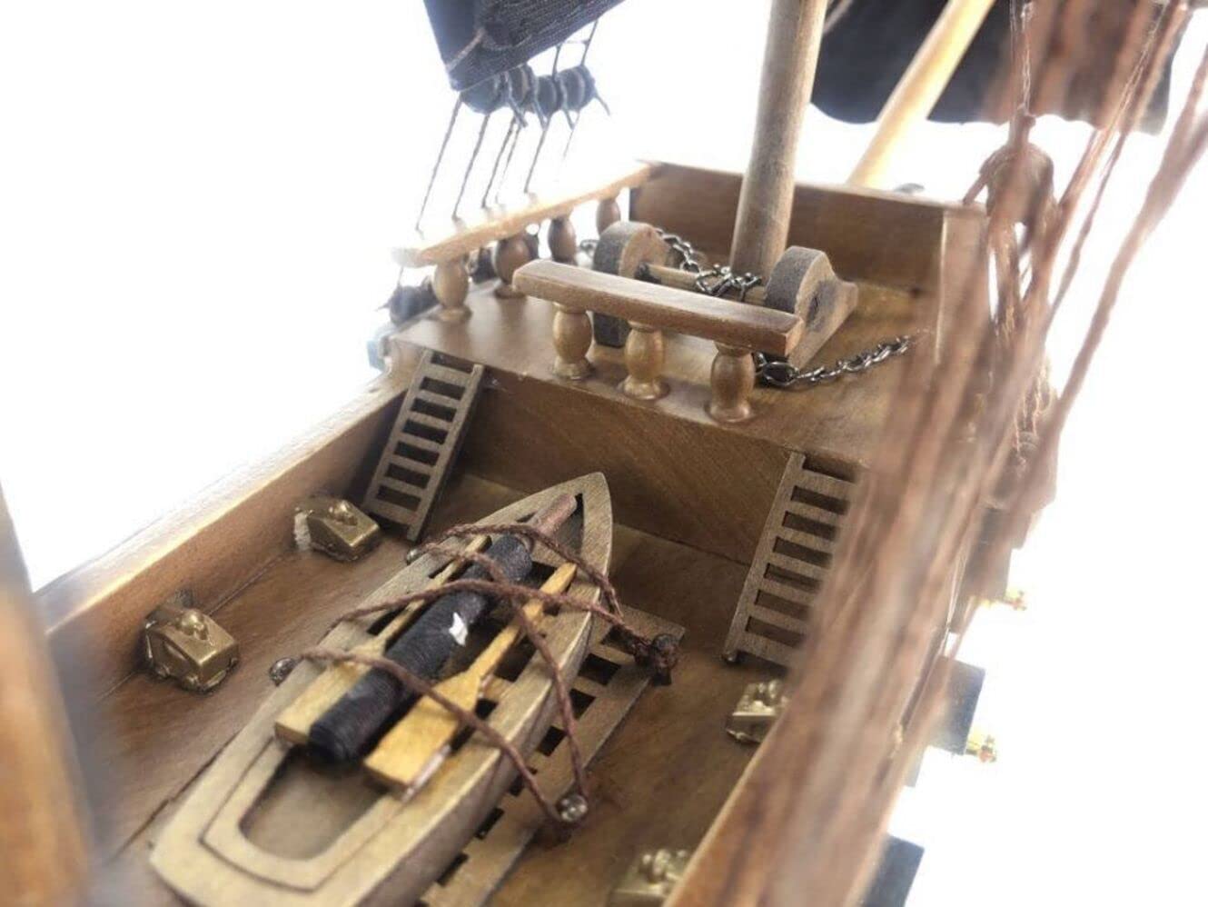 Handcrafted Nautical Decor Wooden Black Pearl Black Sails Limited Model Pirate Ship 26" - Decorative Boat