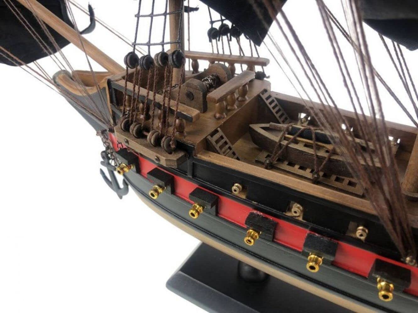 Handcrafted Nautical Decor Wooden Black Pearl Black Sails Limited Model Pirate Ship 26" - Decorative Boat