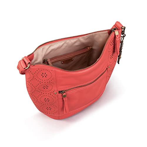 The Sak womens Sequoia Hobo Bag in Leather Soft Slouchy Silhouette Timeless Elevated Design Multifunctional Sustainably Mad, Cayenne Mandala Perf, One Size US
