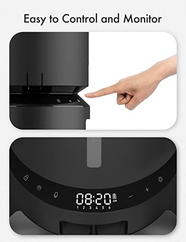 PETLIBRO Automatic Cat Feeder for Two Cats, 5L Dry Food Dispenser with Splitter and Two Stainless Bowls, 10s Meal Call and Timer Setting, 50 Portions 6 Meals Per Day for Cat and Dog
