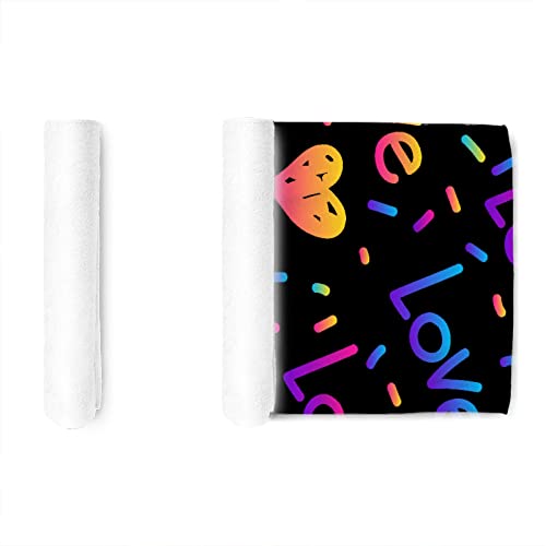 My Little Nest Hand Towels for Bathroom Abstract Rainbow Hearts Love Absorbent Small Bath Towel Soft Kitchen Towels Fingertip Towel for Guest and Bar 30 x 15 inch