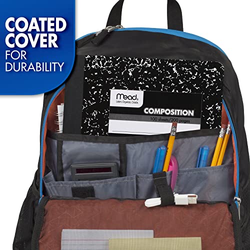 Mead Composition Notebook, 12 Pack, College Ruled Paper, 9-3/4" x 7-1/2", 100 Sheets per Notebook, Black Marble (72938)