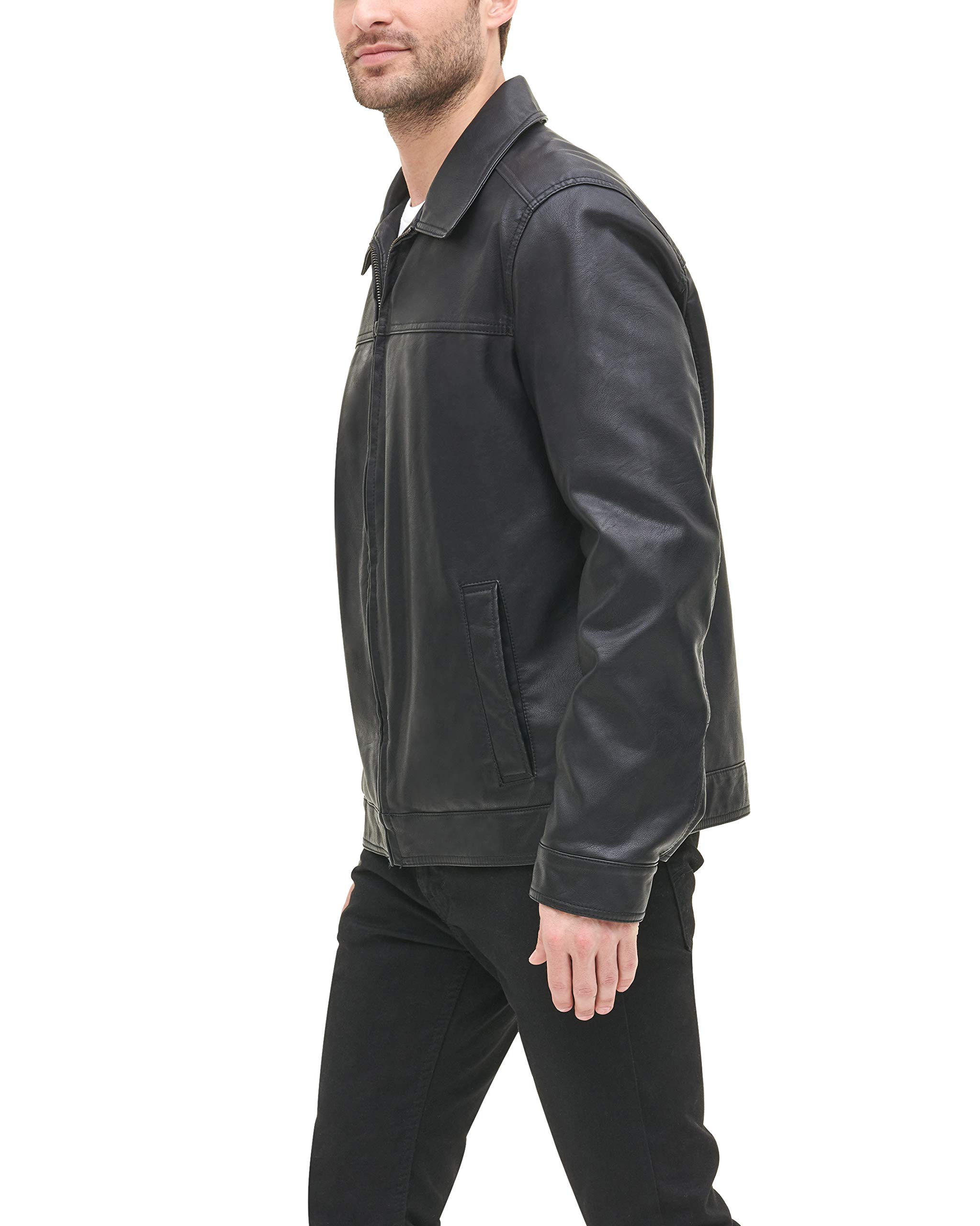 Tommy Hilfiger Men's Classic Faux Leather Jacket, black, Medium