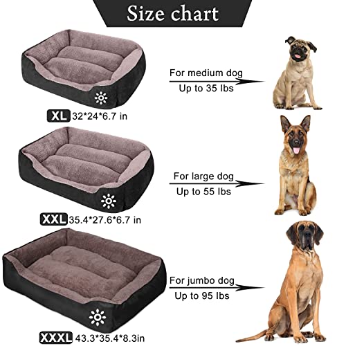 PUPPBUDD Dog Beds for Medium Dogs, Rectangle Washable Dog Bed Comfortable and Breathable Pet Sofa Warming Orthopedic Dog Bed for Medium Dogs