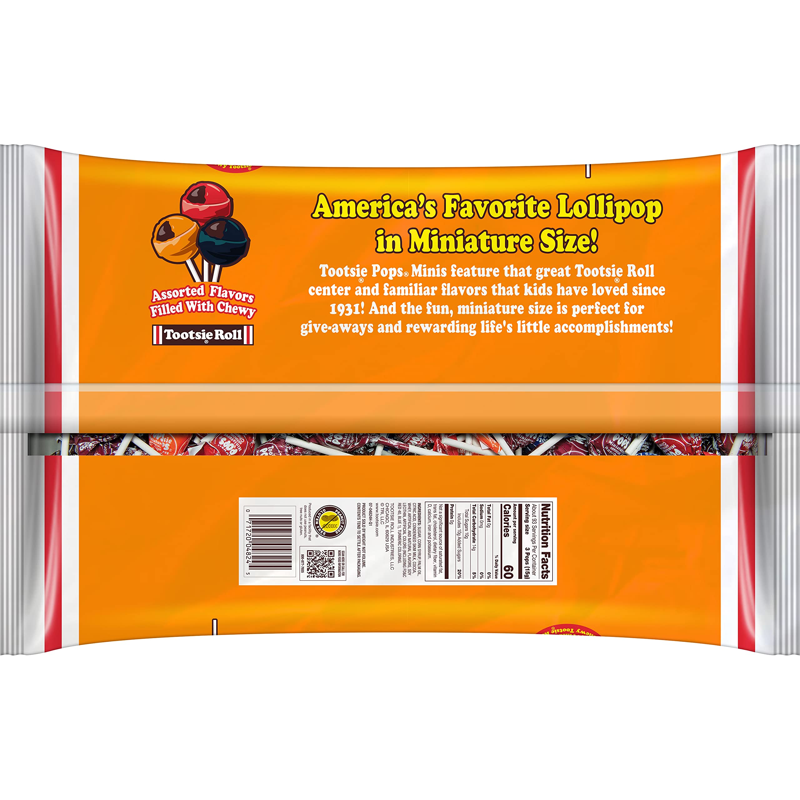 Tootsie Pops Roll Mini with Chocolatey Center, 280 count, 50.37 Ounce Bag, 5 Flavors, Multi (Pack of 2)