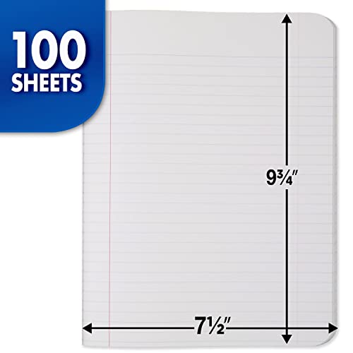 Mead Composition Notebook, 12 Pack, College Ruled Paper, 9-3/4" x 7-1/2", 100 Sheets per Notebook, Black Marble (72938)