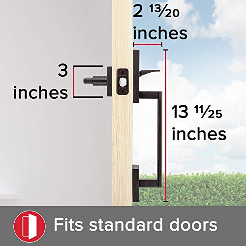 Kwikset 98150-011 San Clemente Front Door Handle with Interior Halifax Lever Featuring Microban Antimicrobial Product Protection, Matte Black