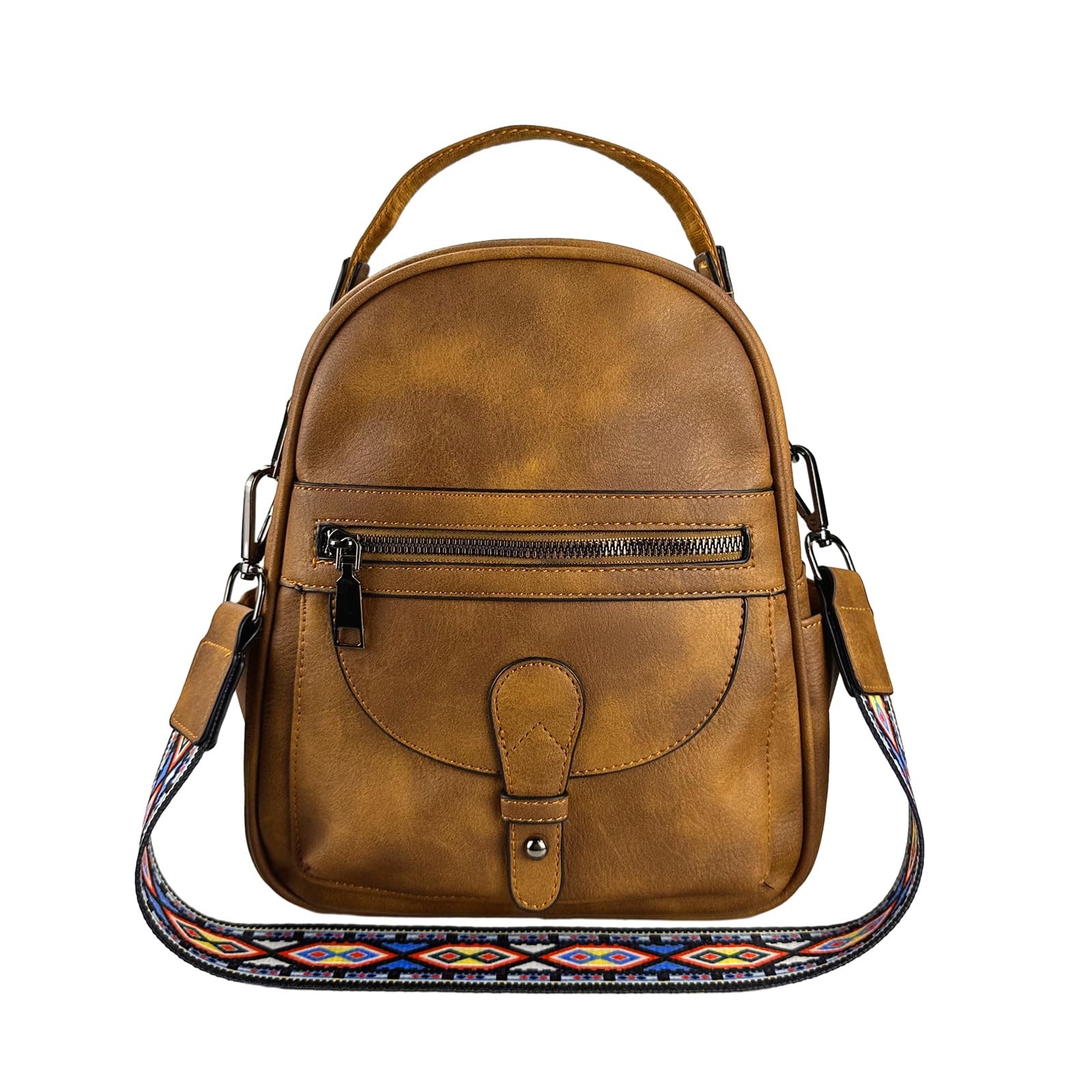 ZGWJ Mini Backpack Purse for Women, Designer Leather Cute Roomly Small Backpacks, Ladies Shoulder Backpack Fashion Handbag