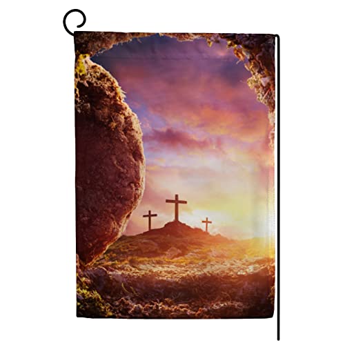 My Little Nest Seasonal Garden Flag Easter Day Sunrise Vertical Garden Flags Double Sided for Home Farmhouse Yard Holiday Flag Outdoor Decoration Banner 12"x18"