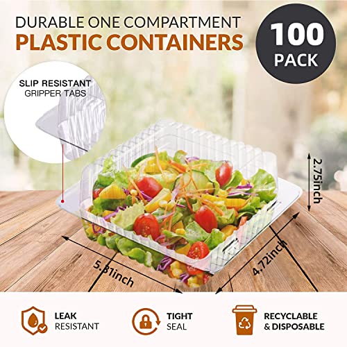 Goiio 200 Pcs Clear Plastic Take out Containers, in Disposable Clamshell Dessert Container with Lid, for Salads, Sandwiches, Hamburgers