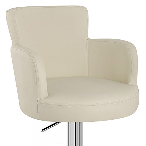 Zuri Furniture Cream Chateau Adjustable Height Swivel Bar Stool with Chrome Base