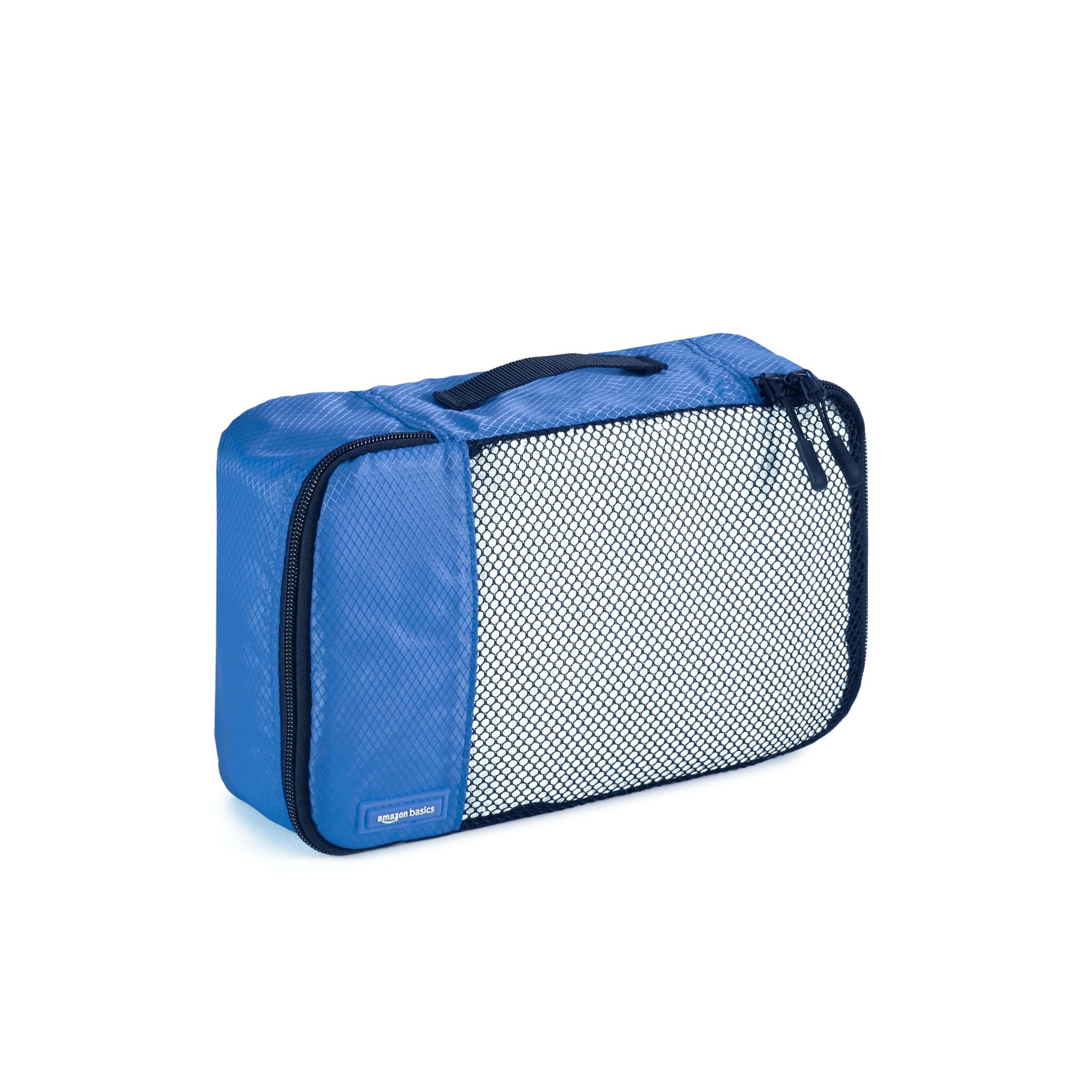 Amazon Basics 4 Piece Travel Organized Zippered Packing Cubes Set, Small, Medium, Large, Slim, Blue