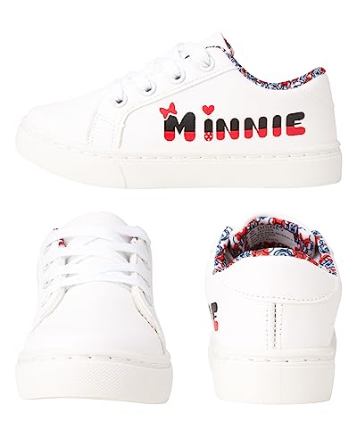 Disney Girls' Shoes - Minnie Mouse Sneakers (Little Kid/Big Kid), Size 2 Little Kid, Minnie White