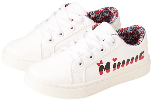 Disney Girls' Shoes - Minnie Mouse Sneakers (Little Kid/Big Kid), Size 2 Little Kid, Minnie White