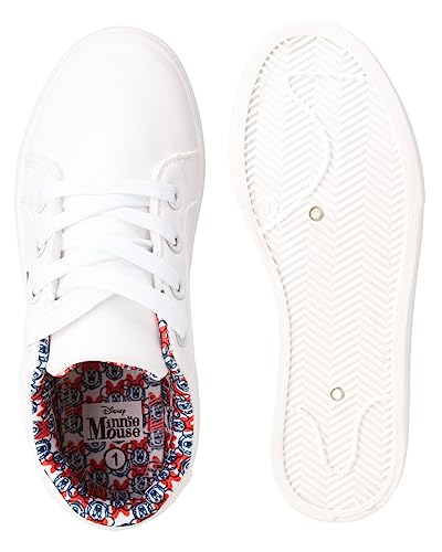 Disney Girls' Shoes - Minnie Mouse Sneakers (Little Kid/Big Kid), Size 2 Little Kid, Minnie White