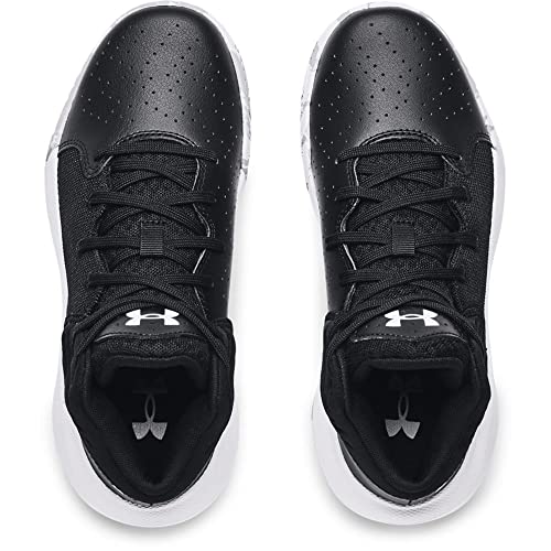 Under Armour Unisex Child Pre-School Jet '21 Basketball Shoe, Black/White, 2 Little Kid US