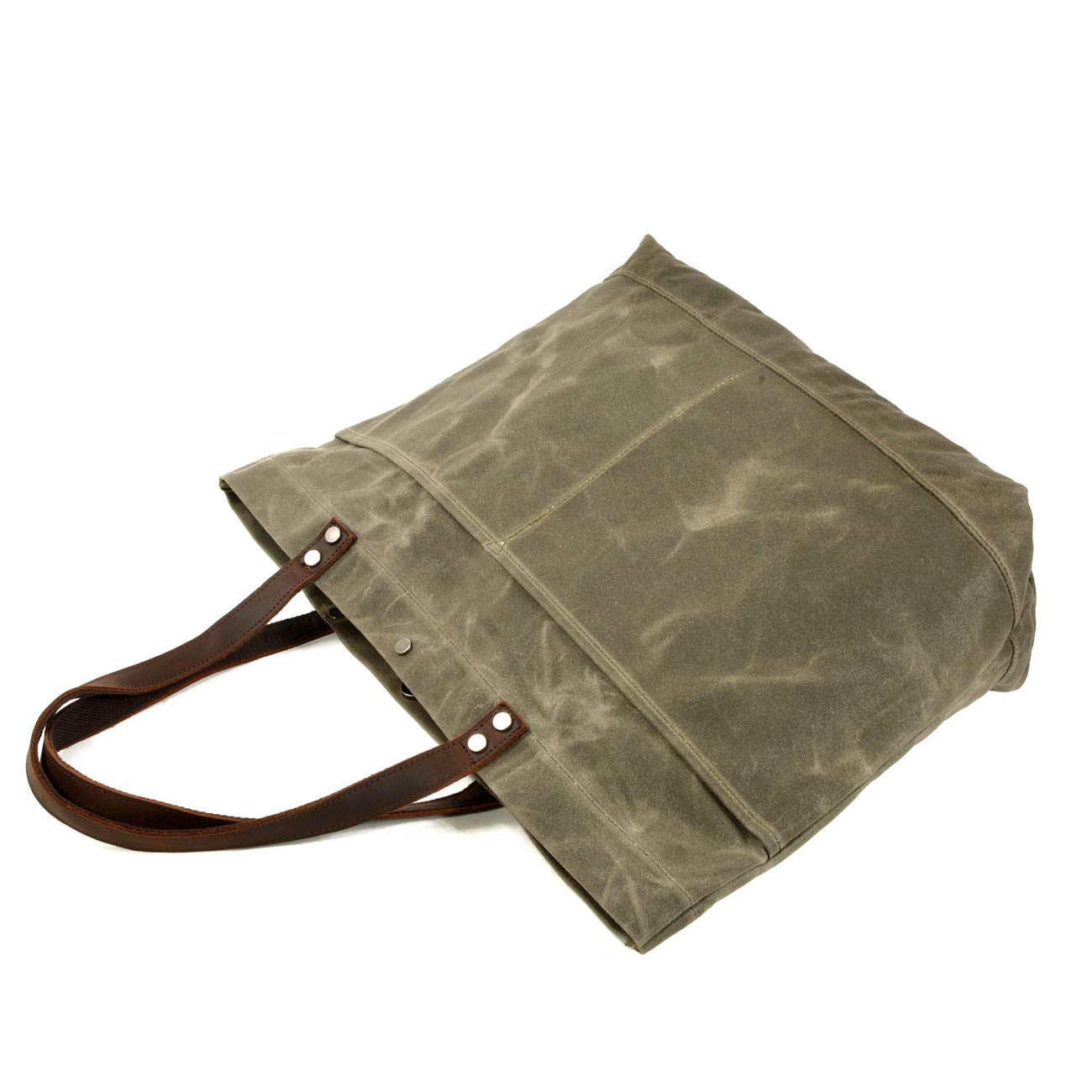 WUDON Waxed Canvas Travel Tote Bag - Extra Large Carryall Shoulder Bag for Women (Green)