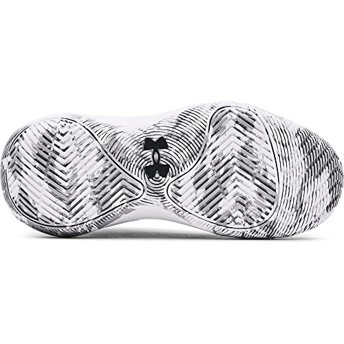 Under Armour Unisex Child Pre-School Jet '21 Basketball Shoe, Black/White, 2 Little Kid US