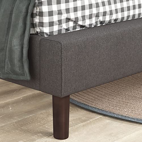 Zinus Judy Upholstered Platform Bed Frame / Mattress Foundation / Wood Slat Support / No Box Spring Needed / Easy Assembly, Queen,Grey