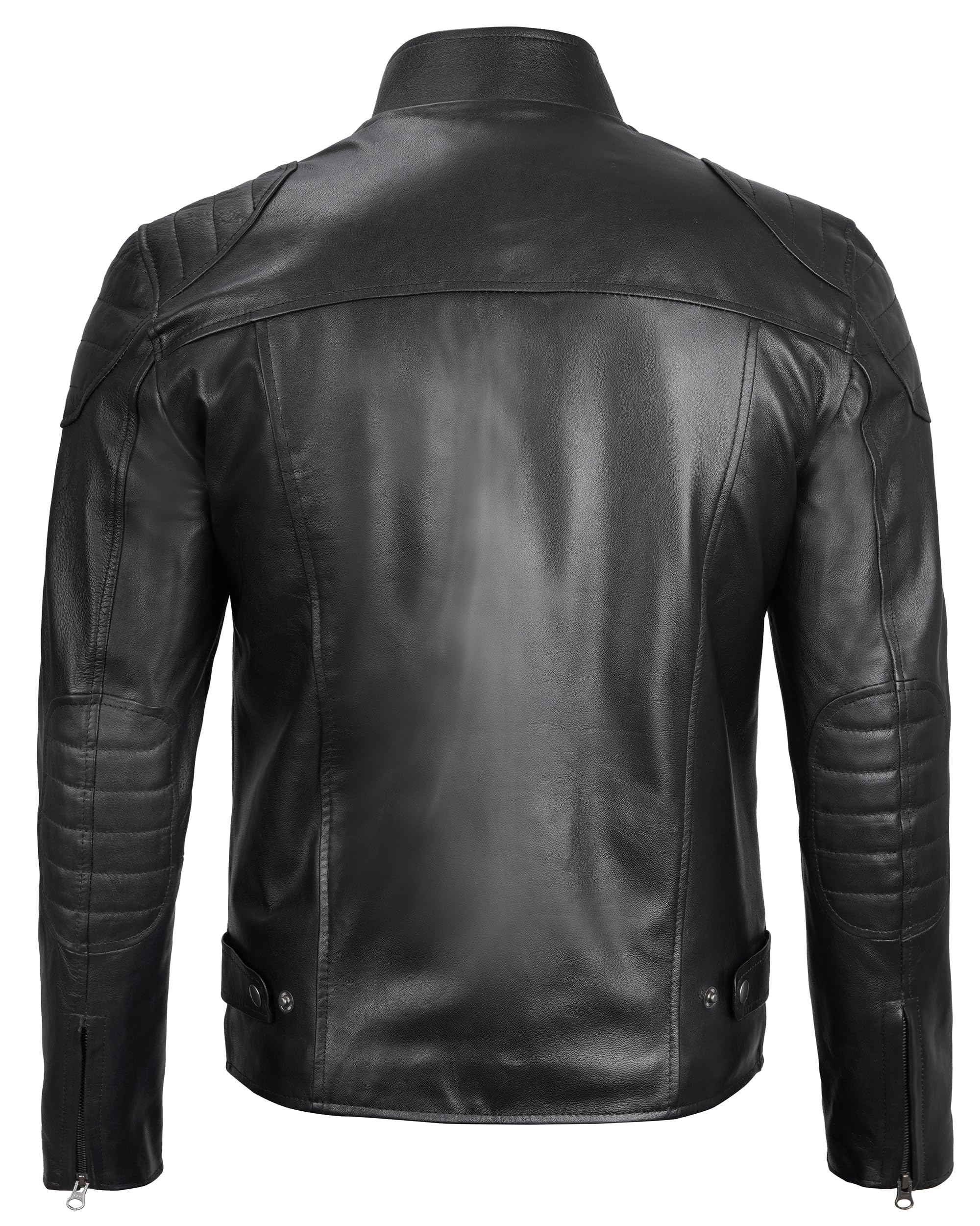 Blingsoul Black Biker Leather Jacket Men | [1100625] Vermont - XL
