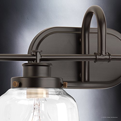 Urban Ambiance Luxury Industrial Chic Bathroom Vanity Light, Large Size: 11.25" H x 35.75" W, with Art Deco Style Elements, Olde Bronze Finish, UHP2541 from The Nottingham Collection