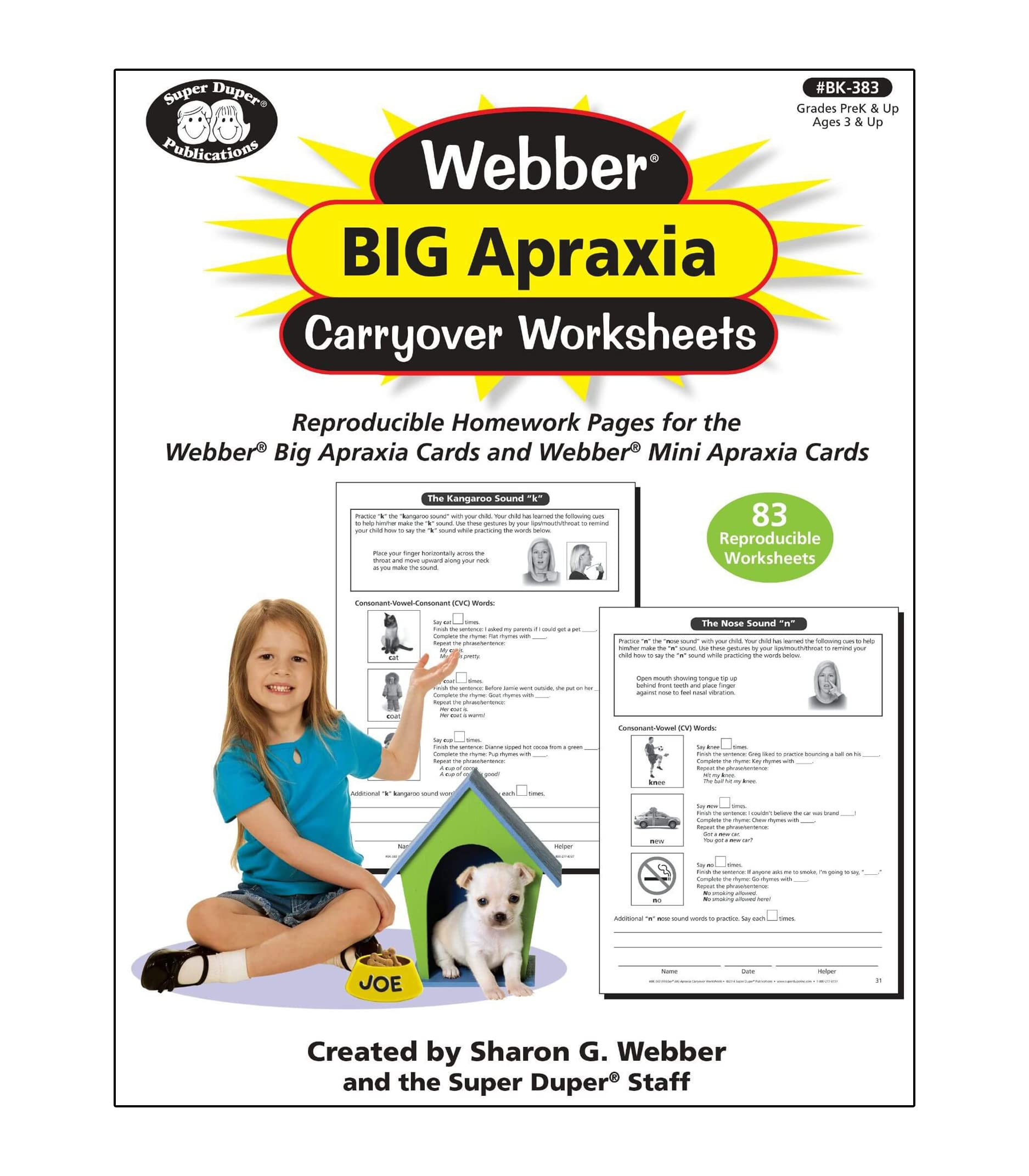Super Duper Publications | Webber® Big Apraxia Carryover Worksheets | Educational Resource for Children