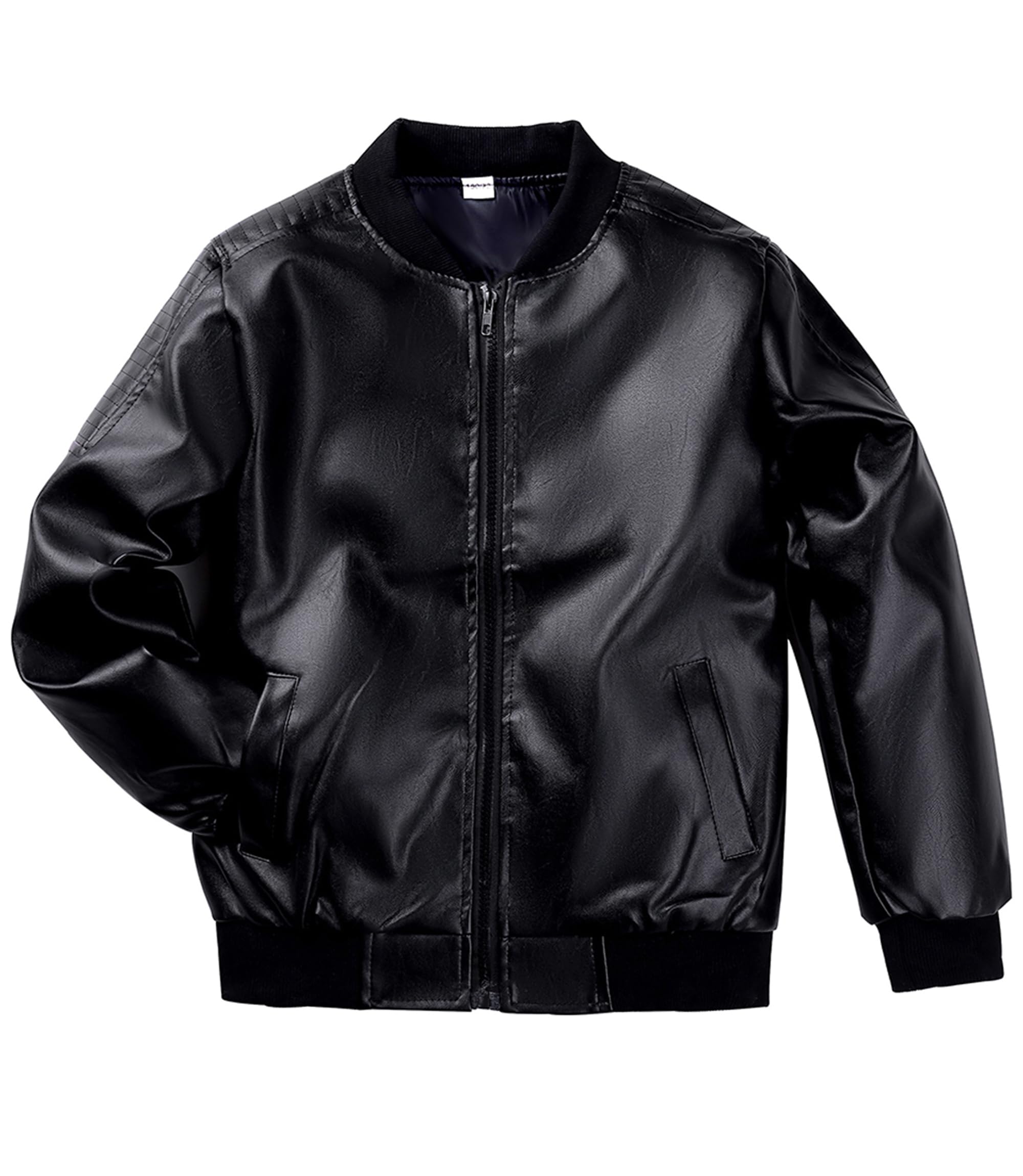 TLAENSON Boys Leather Jackets For Toddler Kids Faux Motorcycle PU Leather Coats 50s 80s Bomber Tops Black Size 100/3-4T