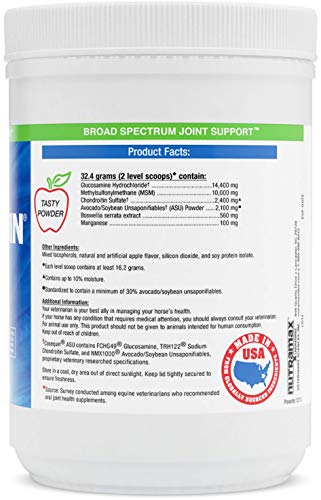 Nutramax Cosequin ASU Joint Health Supplement for Horses - Powder with Glucosamine, Chondroitin, ASU, and MSM, 500 Grams