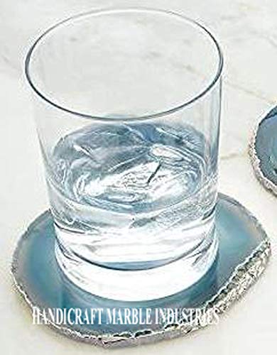 Agate Coaster #4 design Gold Rimmed Teal Color Coaster Wholesale Drink Coaster Tableware Bar Accessories Dinning Table Accessories
