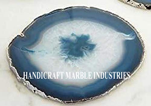 Agate Coaster #4 design Gold Rimmed Teal Color Coaster Wholesale Drink Coaster Tableware Bar Accessories Dinning Table Accessories