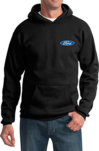 Ford Oval Pocket Print Hoodie, Black Large