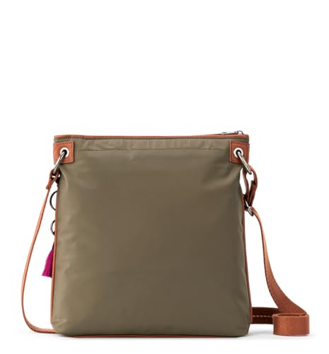 The Sak Esperato Nylon Flat Crossbody in Eco Twill, Adjustable Repreve Webbing Strap, Olive