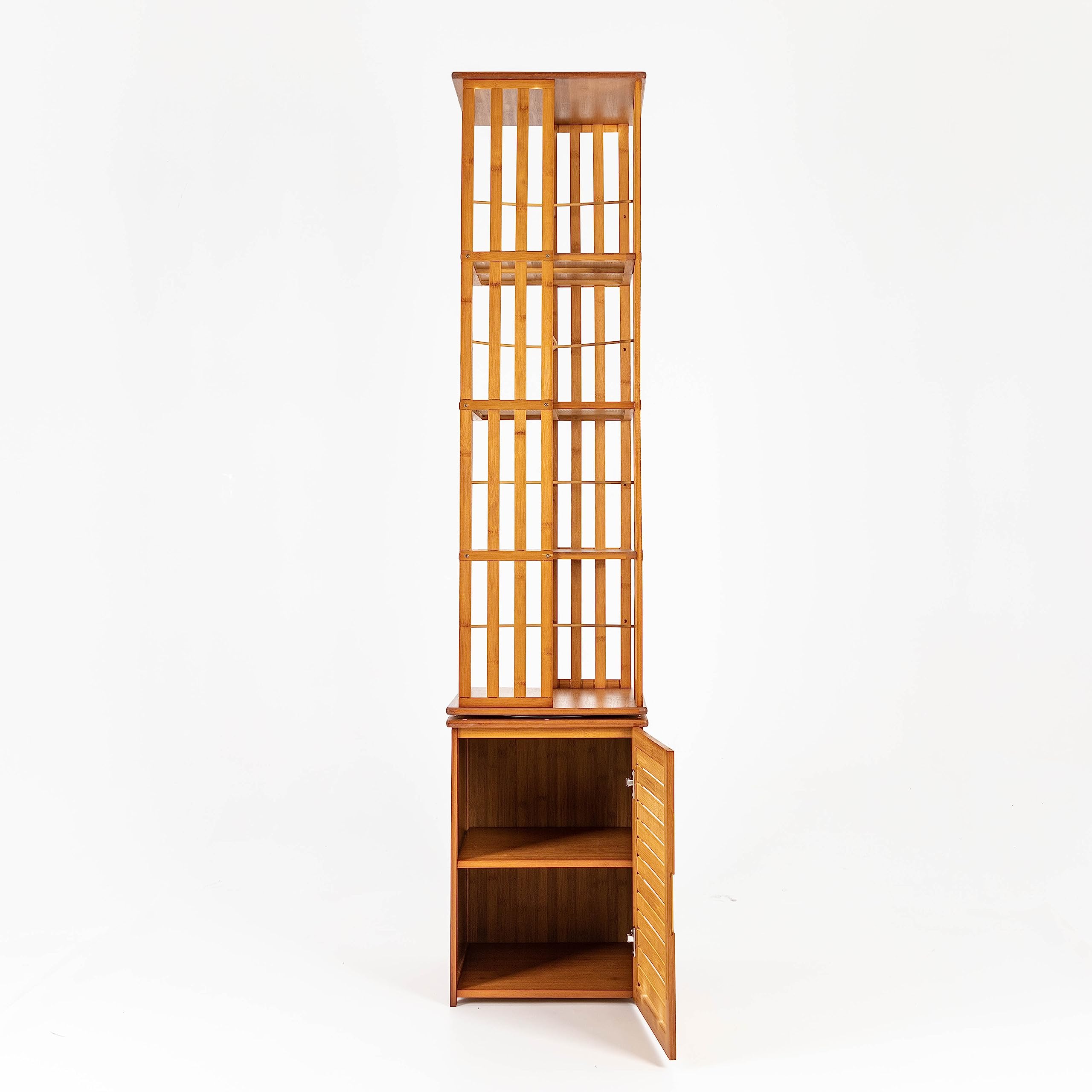 Kaichenyt Rotating Bookshelf, 360° Display Corner Bookshelf, 6 Tier Floor Standing Bookcase, Corner Tall Book Shelf for Home, Office, Living Room, Study Room (Teal)