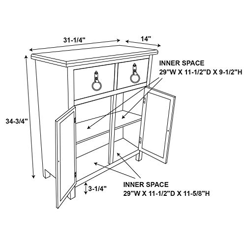 Powell Furniture Calypso Console 2-Drawers/2-Doors