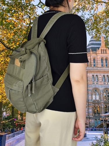 TeeYee Canvas Backpack Women Retro Large Capacity Backpack Casual Versatile Backpack BAG157green