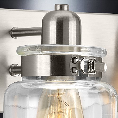 Urban Ambiance Luxury Modern Farmhouse Bathroom Vanity Light, Large Size: 8.625" H x 30.25" W, with Industrial Style Elements, Brushed Nickel Finish, UHP2144 from The Bridgeport Collection