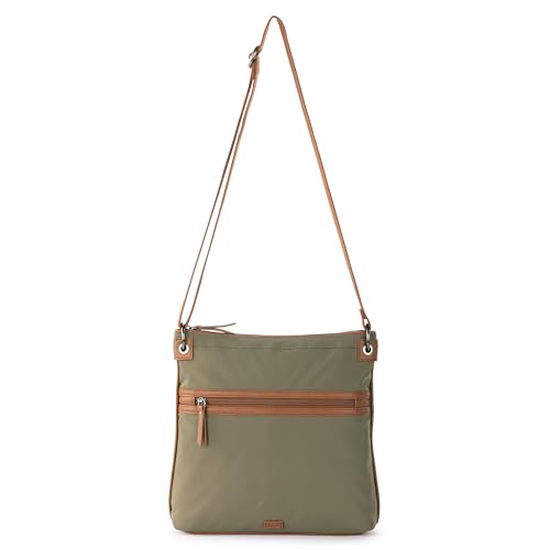 The Sak Esperato Nylon Flat Crossbody in Eco Twill, Adjustable Repreve Webbing Strap, Olive