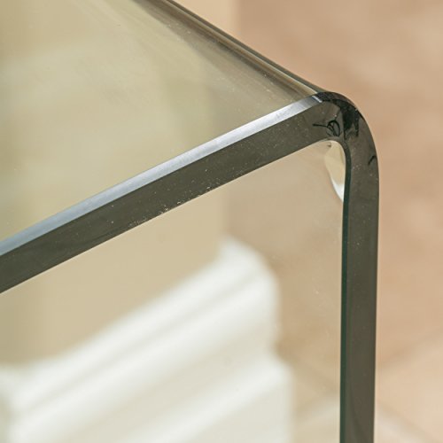 Christopher Knight Home Cadyn 12mm Tempered Glass Console Table, Clear