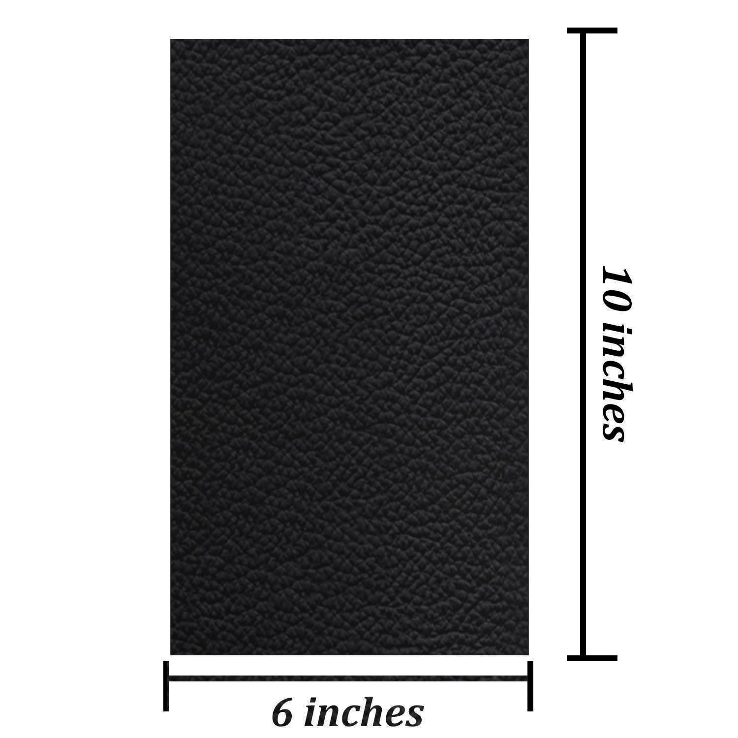 Nisorpa 6pcs Self Adhesive Leather Repair Patch 6x10in Black PU Leather Patch Kit for Couch Furniture Sofas Car Seats Handbags Jackets