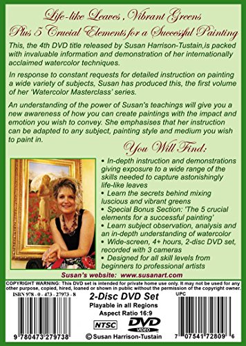 Susan Harrison-Tustain's Watercolor Masterclass Volume One. Life-like leaves, vibrant greens and 5 crucial elements for a successful painting.