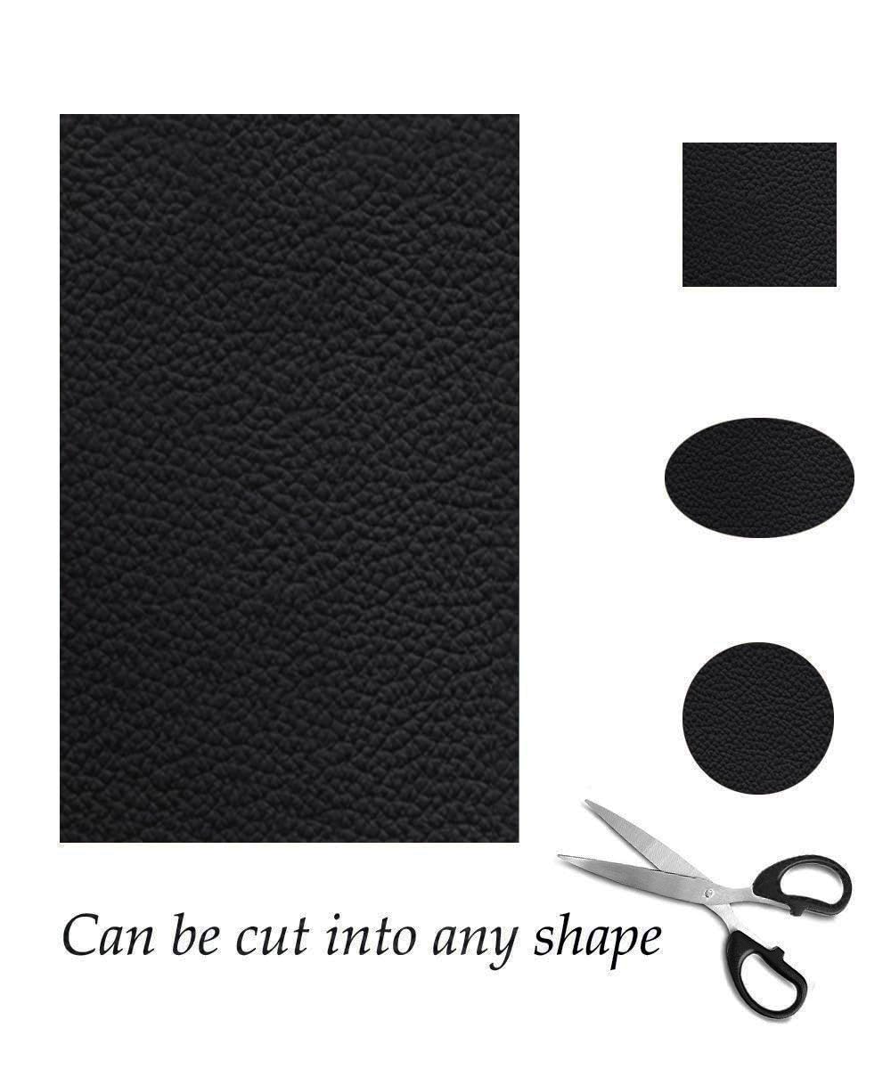 Nisorpa 6pcs Self Adhesive Leather Repair Patch 6x10in Black PU Leather Patch Kit for Couch Furniture Sofas Car Seats Handbags Jackets