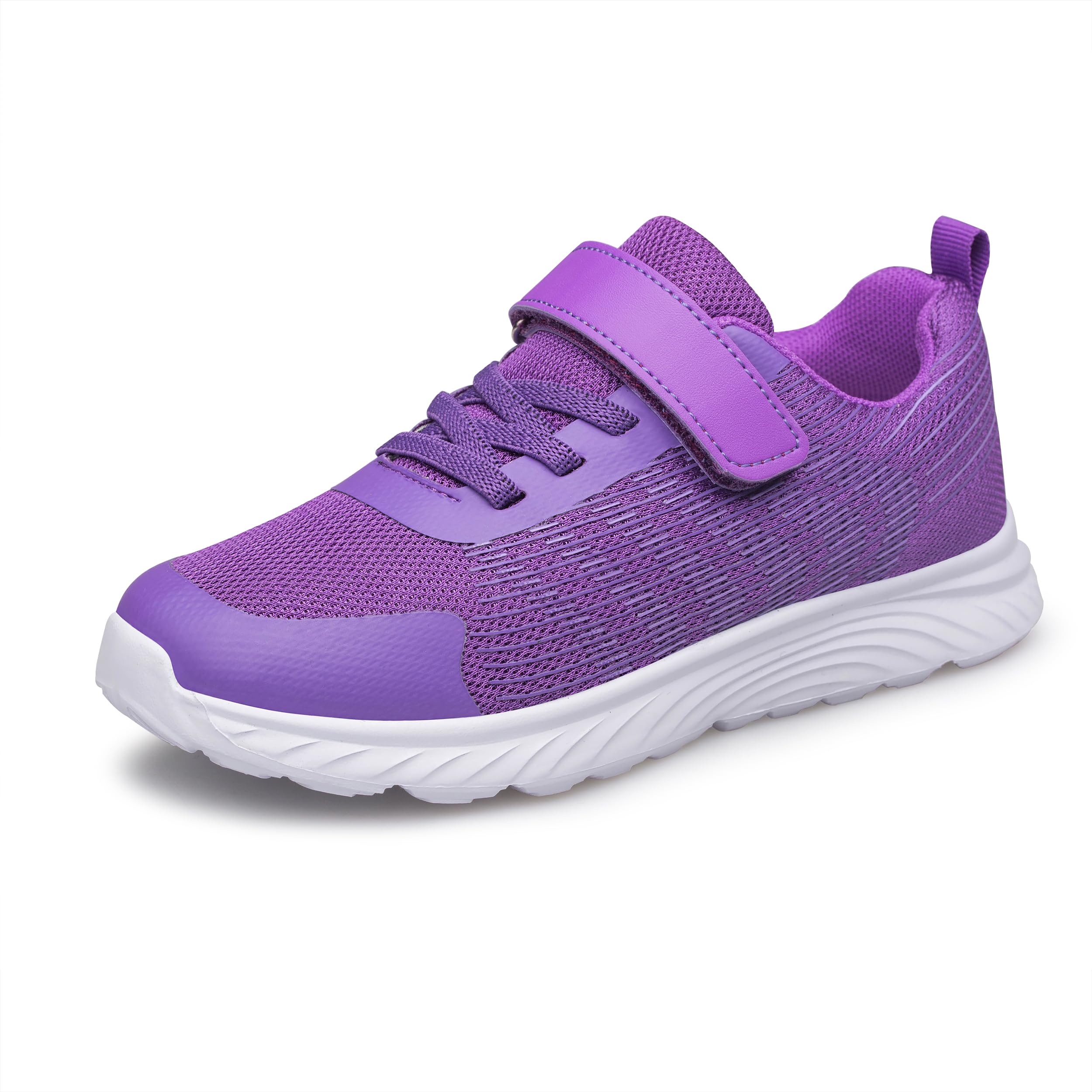 Raoendis Kids Shoes Girls Sneakers Sports Running Shoes Slip on Athletic Shoes Purple Big Kid Size 1