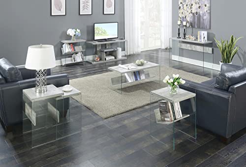 Convenience Concepts SoHo Console Table/Desk, Faux Birch/Glass