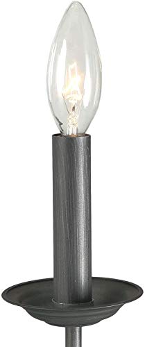 LOG BARN French Country Chandelier, Modern Farmhouse Lighting Style in Brushed Rustic Dark Grey, Kitchen Island Pendant for Dining Room, Bedroom