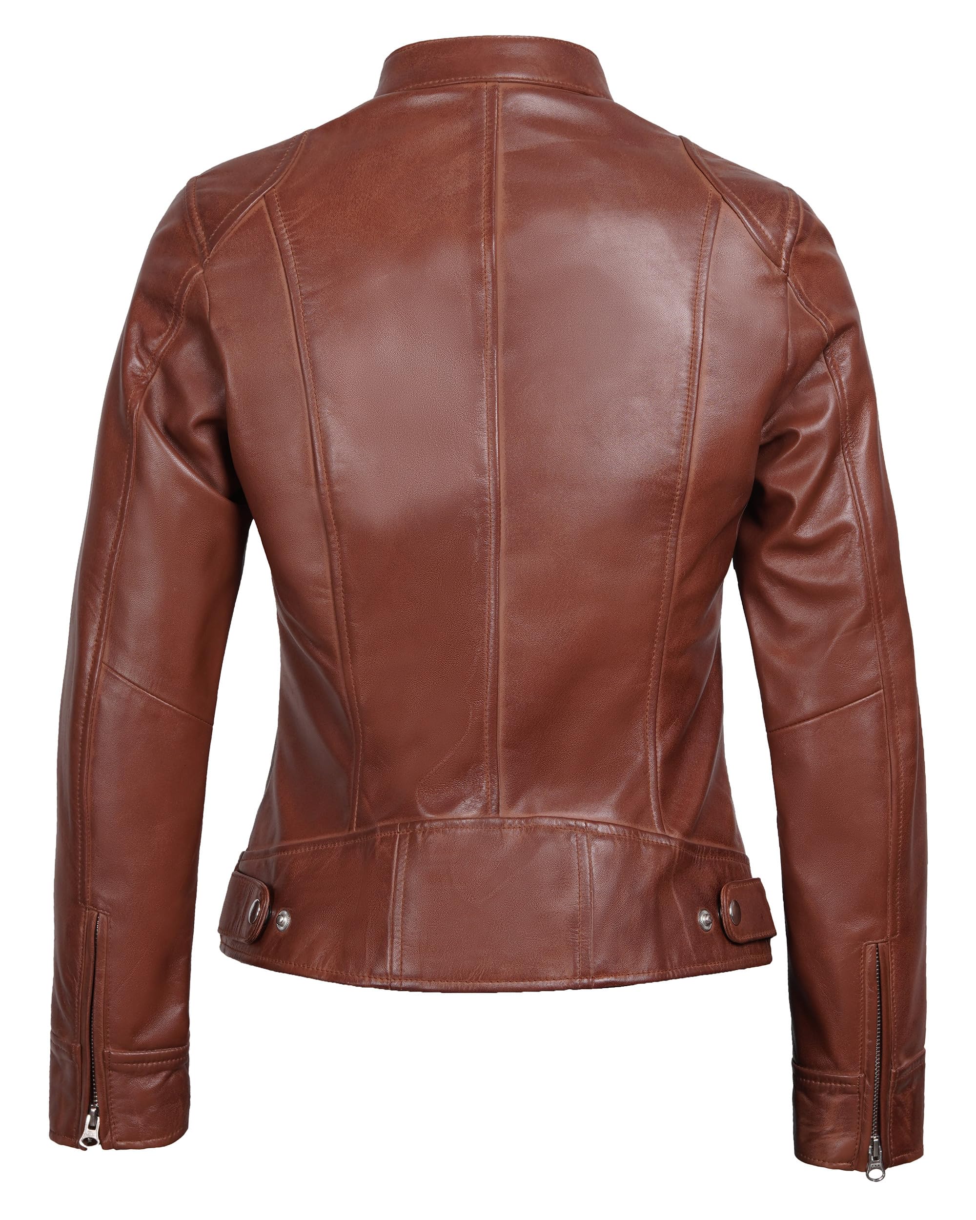 Decrum Womens Brown Leather Jackets Women - Womens Leather Jackets | [1315004] Ddge Cognc, L