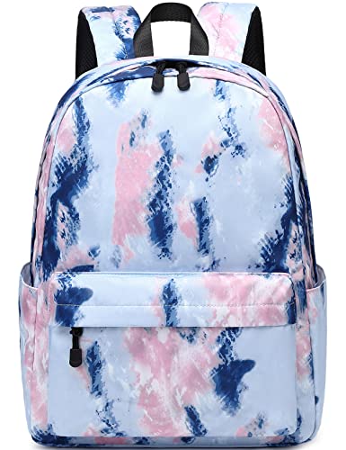 Lohol Lightweight Galaxy Backpacks for Teen Kids Girls Teens, Water Resistance Daypack for Travel, School (Tie dye Blue)