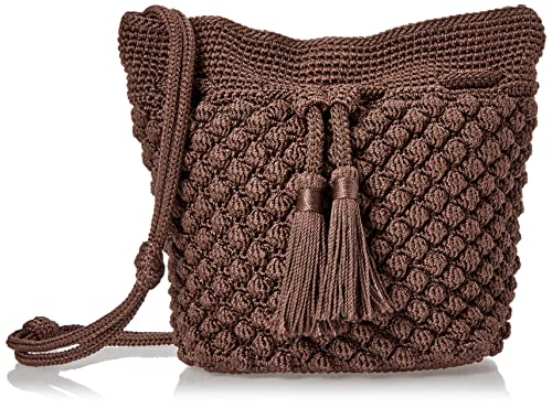 The Sak Womens Ivy Crochet Drawstring Bucket, Brown, One Size US