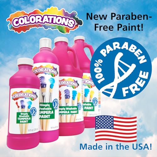 Colorations WSTBL Washable Tempera Paint, 16 fl oz, Blue, Non Toxic, Vibrant, Bold, Kids Paint, Craft, Hobby, Fun, Art Supplies